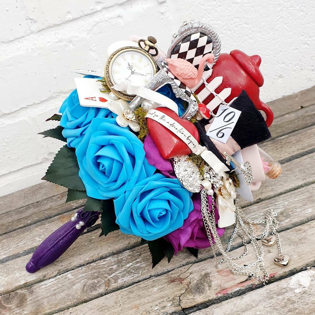 Alice in Wonderland Inspired Ornate Handle Bouquet Any | Etsy