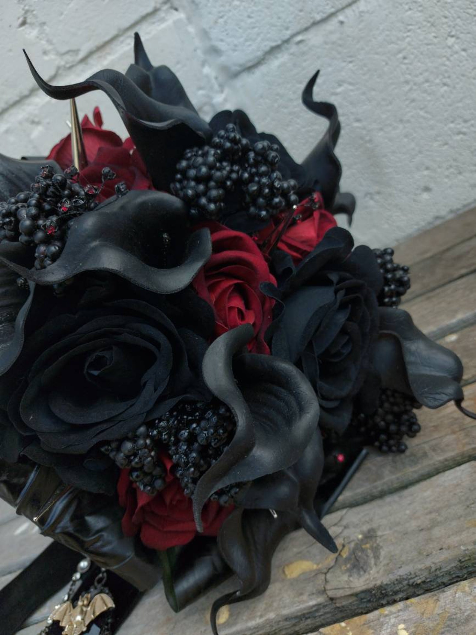 Gothic Vampire Dracula Wedding Black & Red Velvet Rose and - Etsy