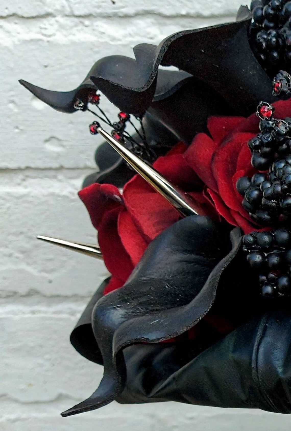 Gothic Vampire Dracula Wedding Black & Red Velvet Rose and - Etsy
