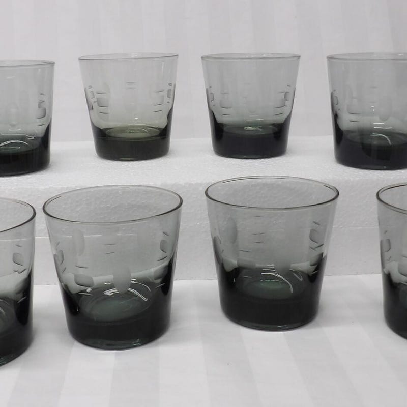 Mid Century Smoky Glass - Etsy