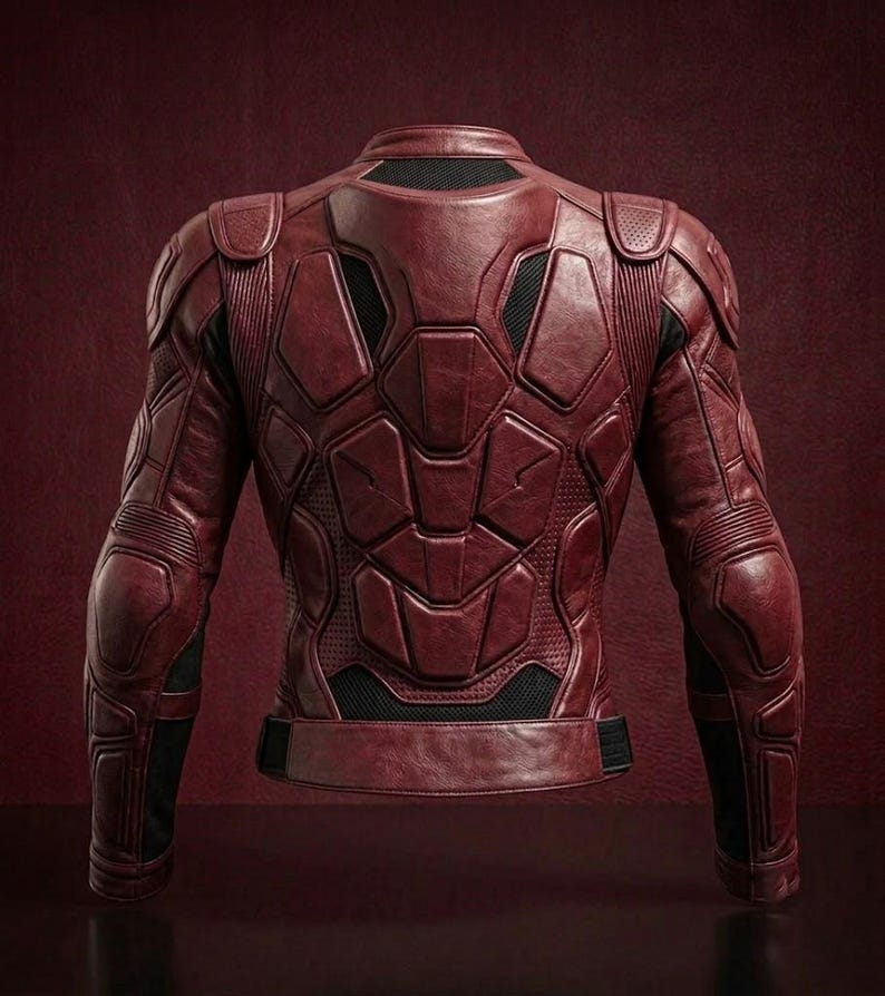 Men's Maroon Leather Armored Motorcycle Jacket Tactical Biker Riding ...