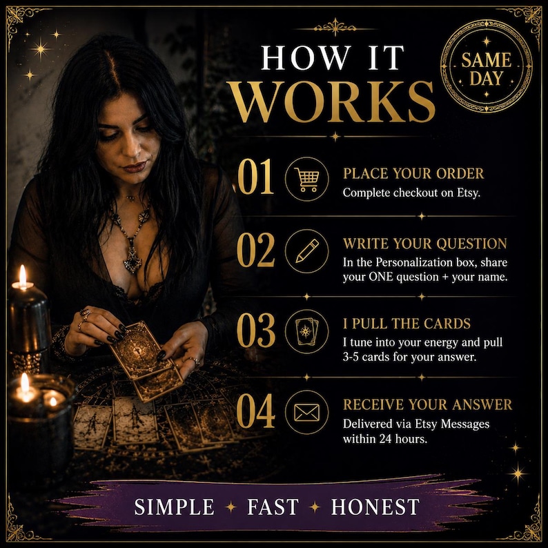 One Question Tarot Reading: Same Day Love, Career, Money Guidance - Etsy