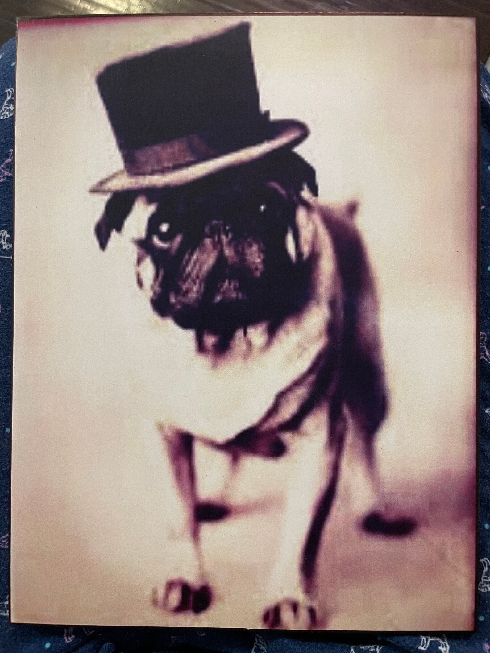 Pug Wearing Top Hat Print Decoupaged on Wood - Etsy