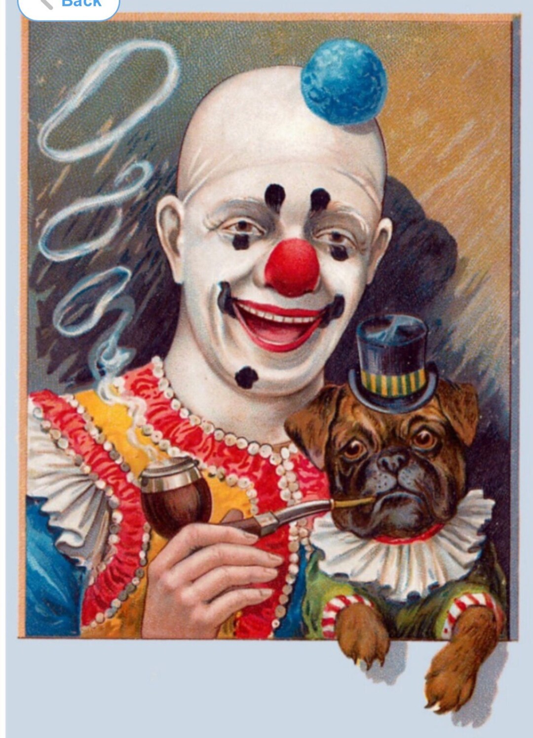 Vintage Pug With Clown Print Decoupaged on Wood - Etsy