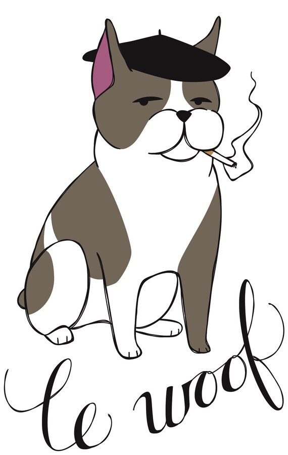 Le Woof Boston Terrier Photo Decoupaged on Wood | Etsy