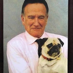 Robin Williams and Pug Decoupaged on Wood - Etsy