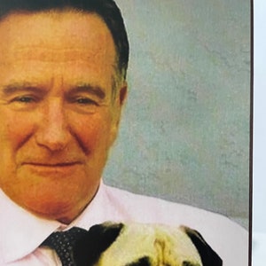 Robin Williams and Pug Decoupaged on Wood - Etsy