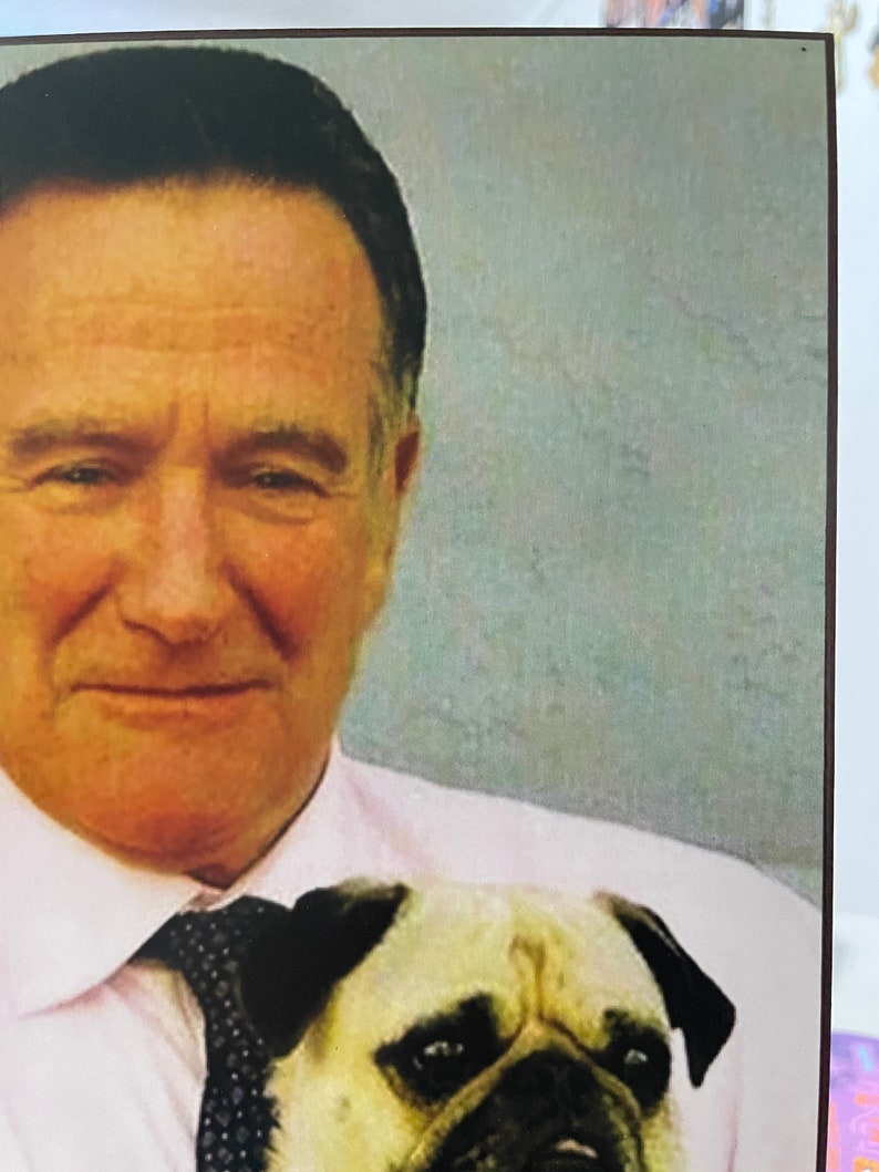 Robin Williams and Pug Decoupaged on Wood - Etsy