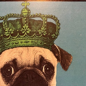 Pug King Decoupaged on Wood - Etsy