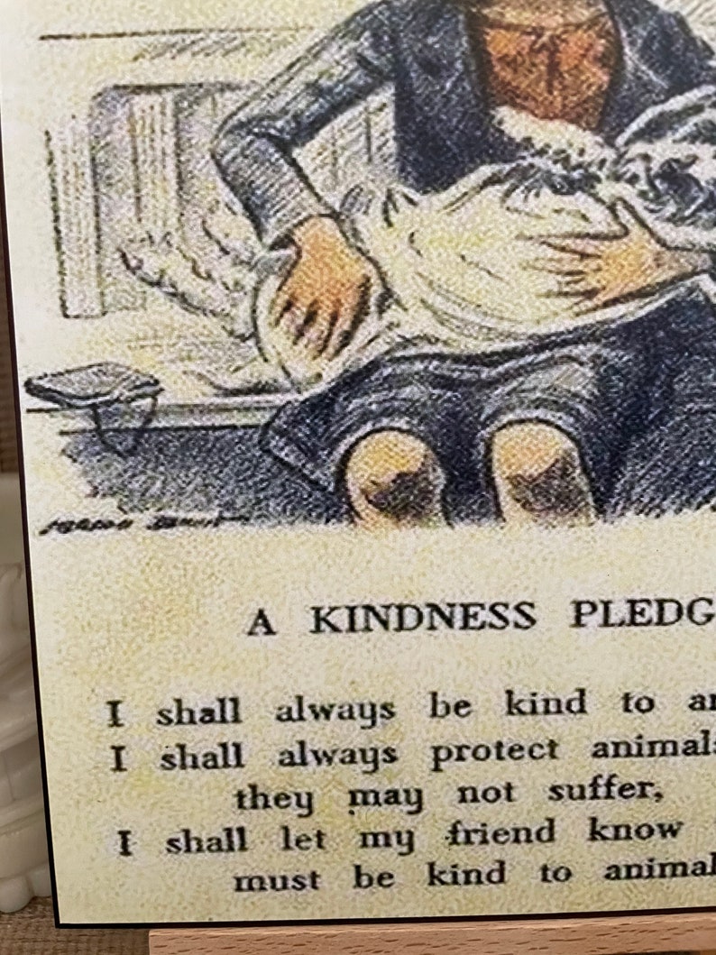 Be Kind to Animals Pledge Print Decoupaged on Wood - Etsy