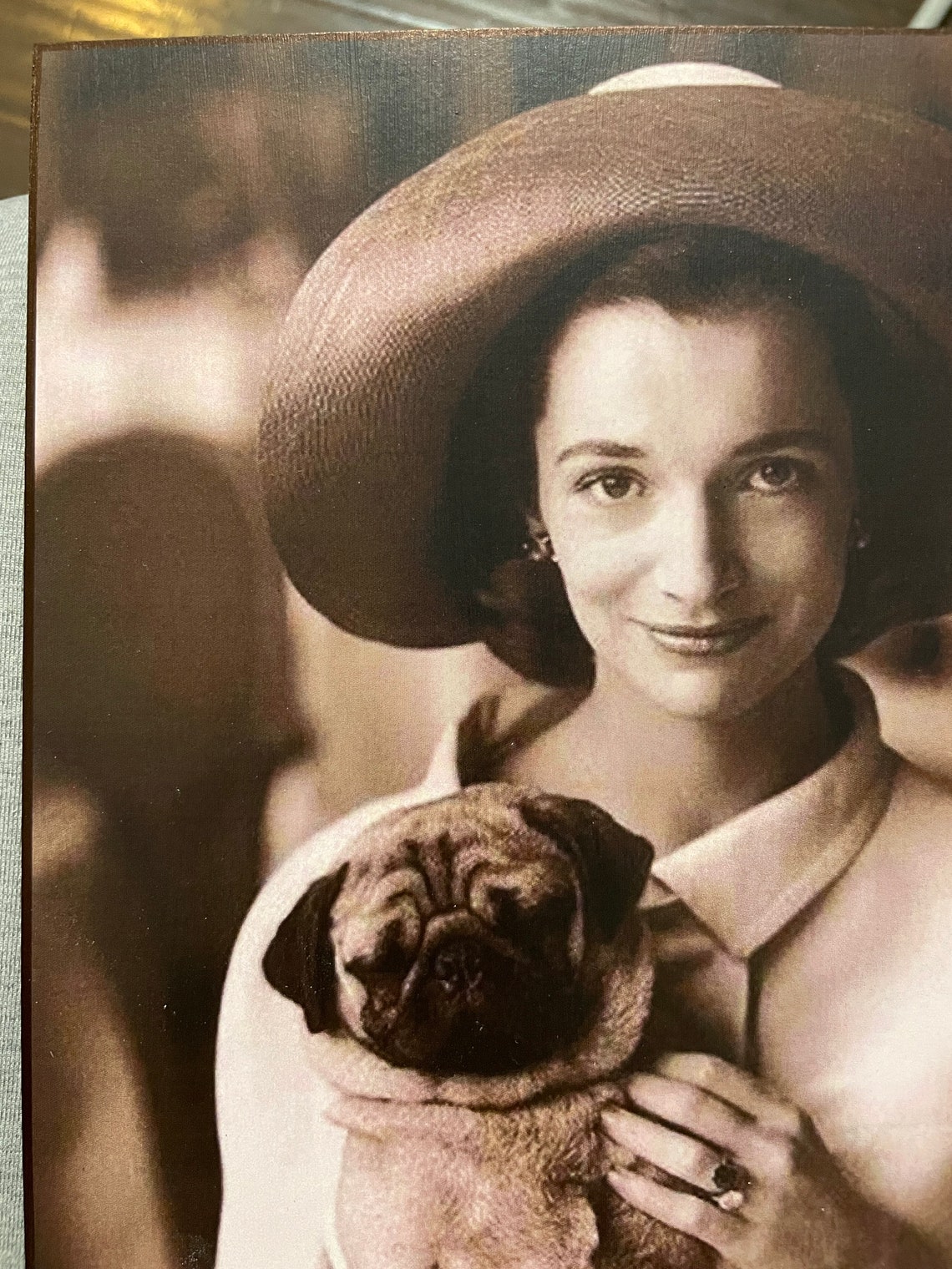 Sepia Pug With Lee Radziwill Print Decoupaged on Wood - Etsy