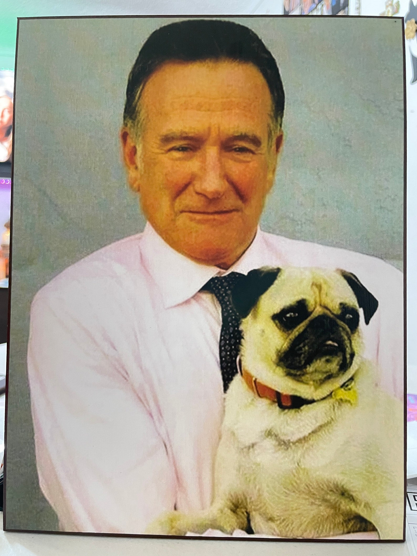 Robin Williams and Pug Decoupaged on Wood - Etsy