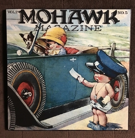 Vintage Mohawk Cover Art With Boston Terrier Print Decoupaged | Etsy