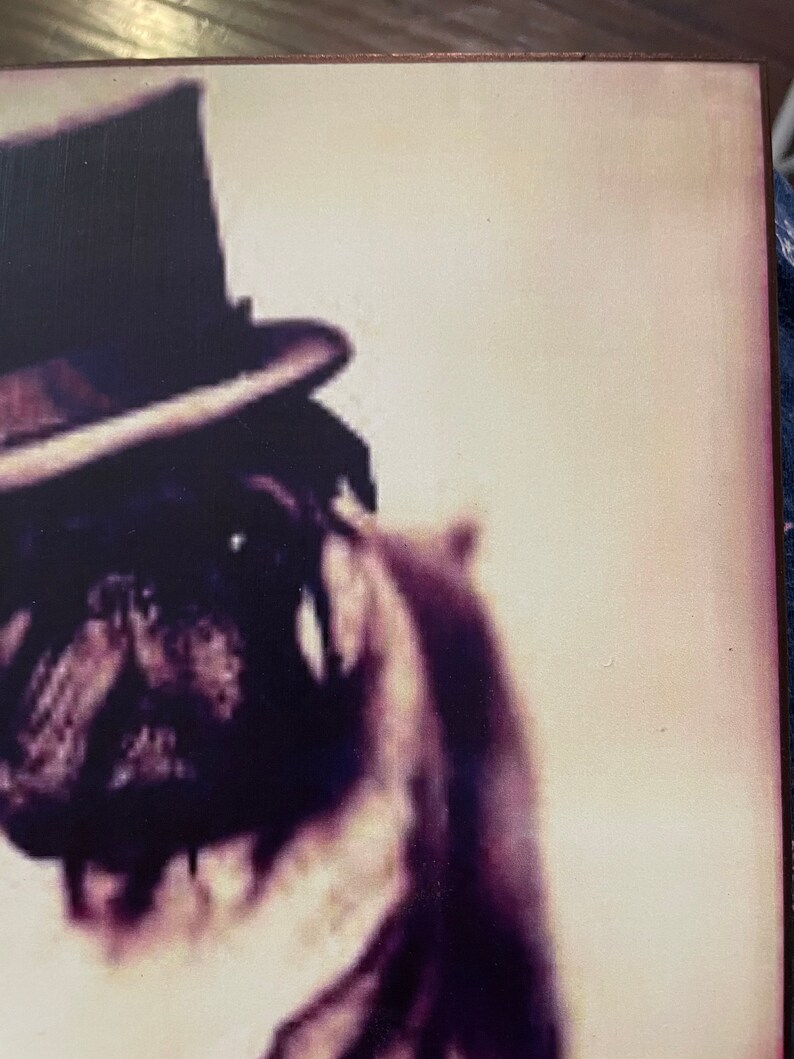 Pug Wearing Top Hat Print Decoupaged on Wood - Etsy
