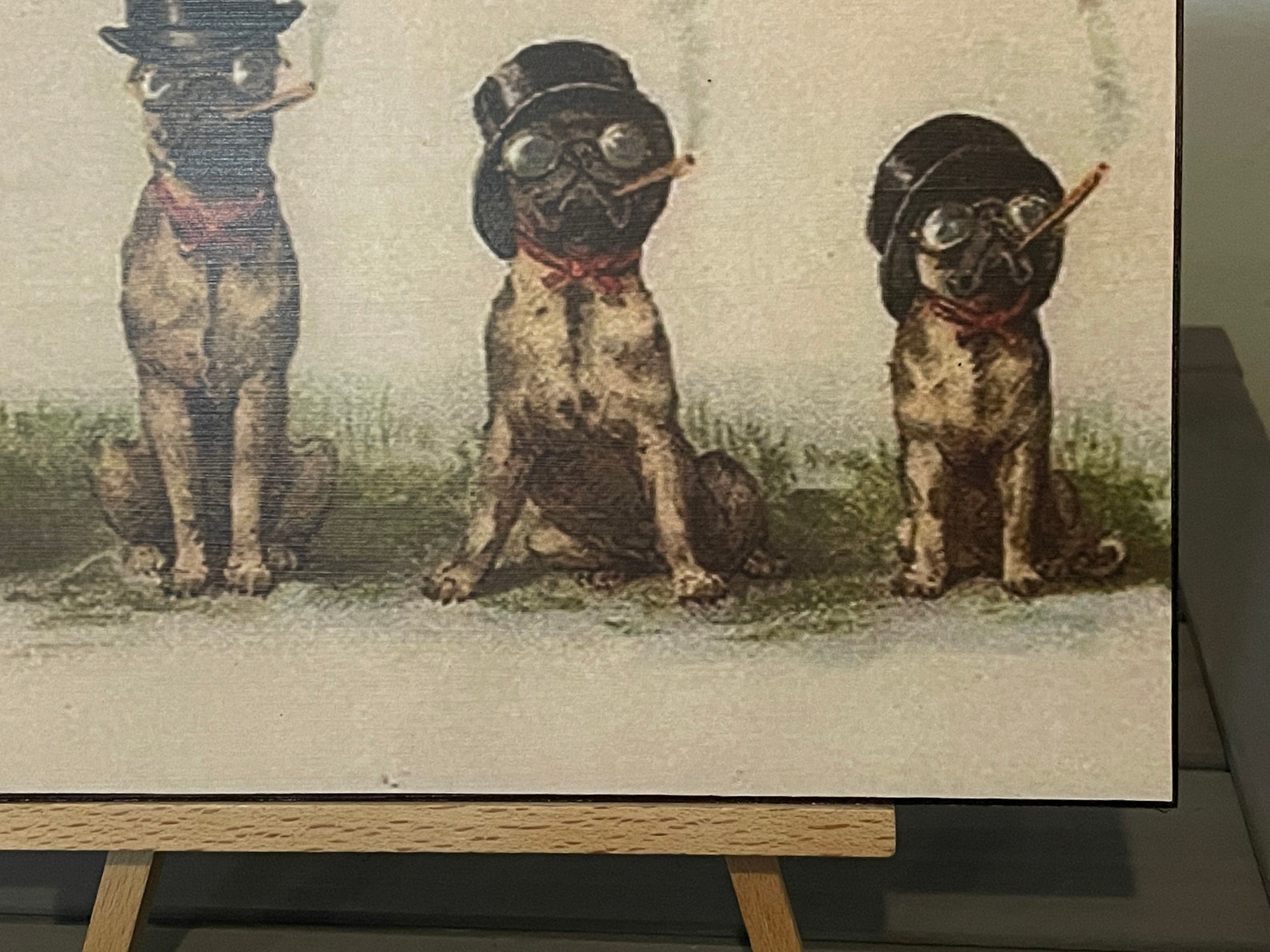 Four Pugs Smoking Cigars Vintage Pug Cartoon Decoupaged on Wood - Etsy