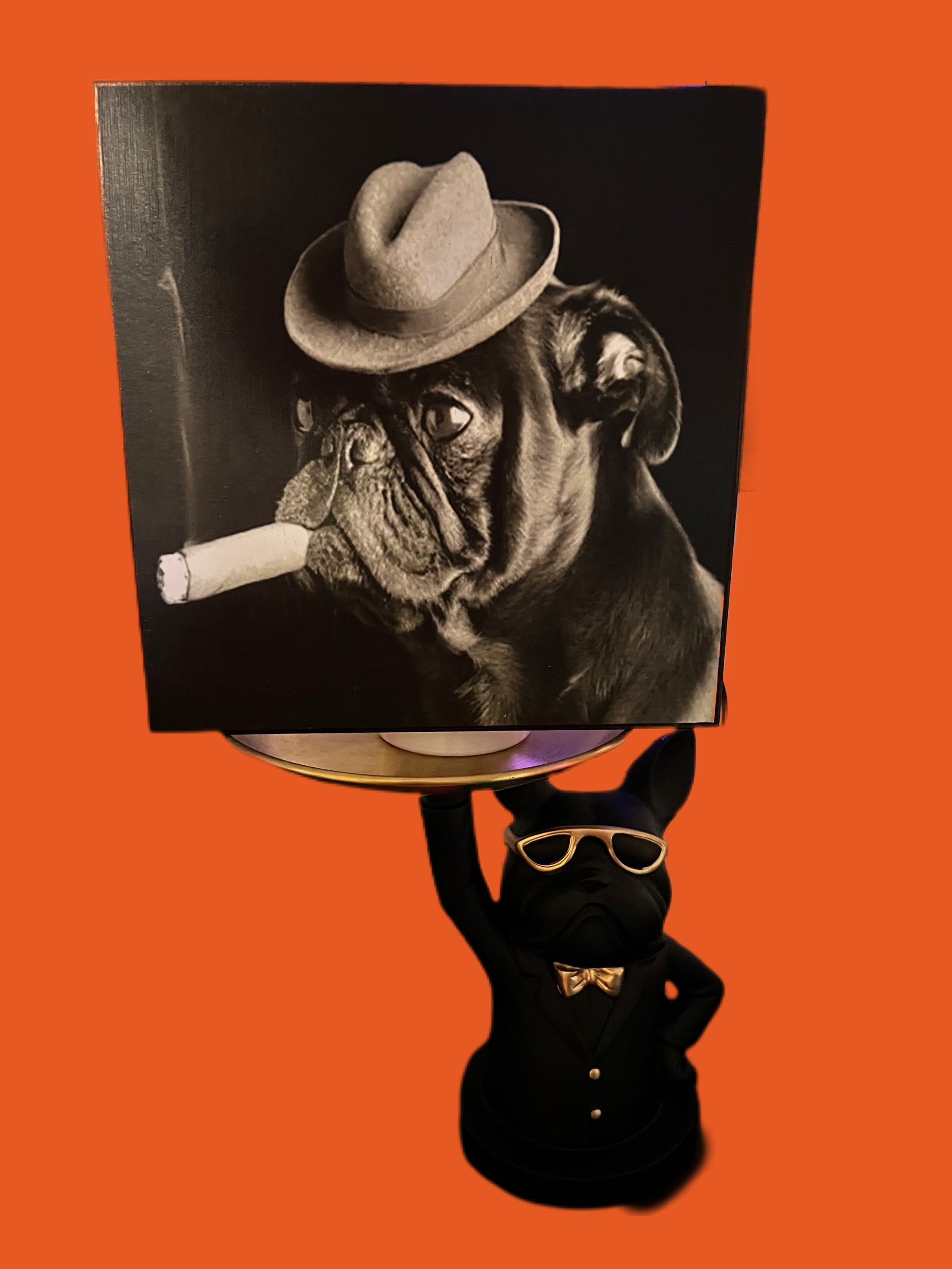 Pug Smoking Cigar Print Decoupaged on Wood - Etsy