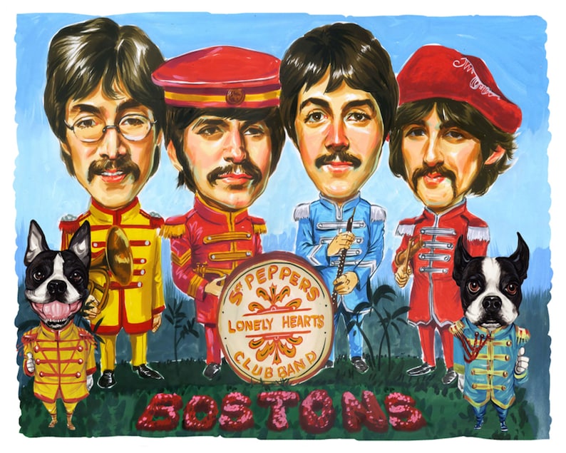 The Boston Terrier Beatles in the Sgt. Lonely Hearts Club Band - Etsy