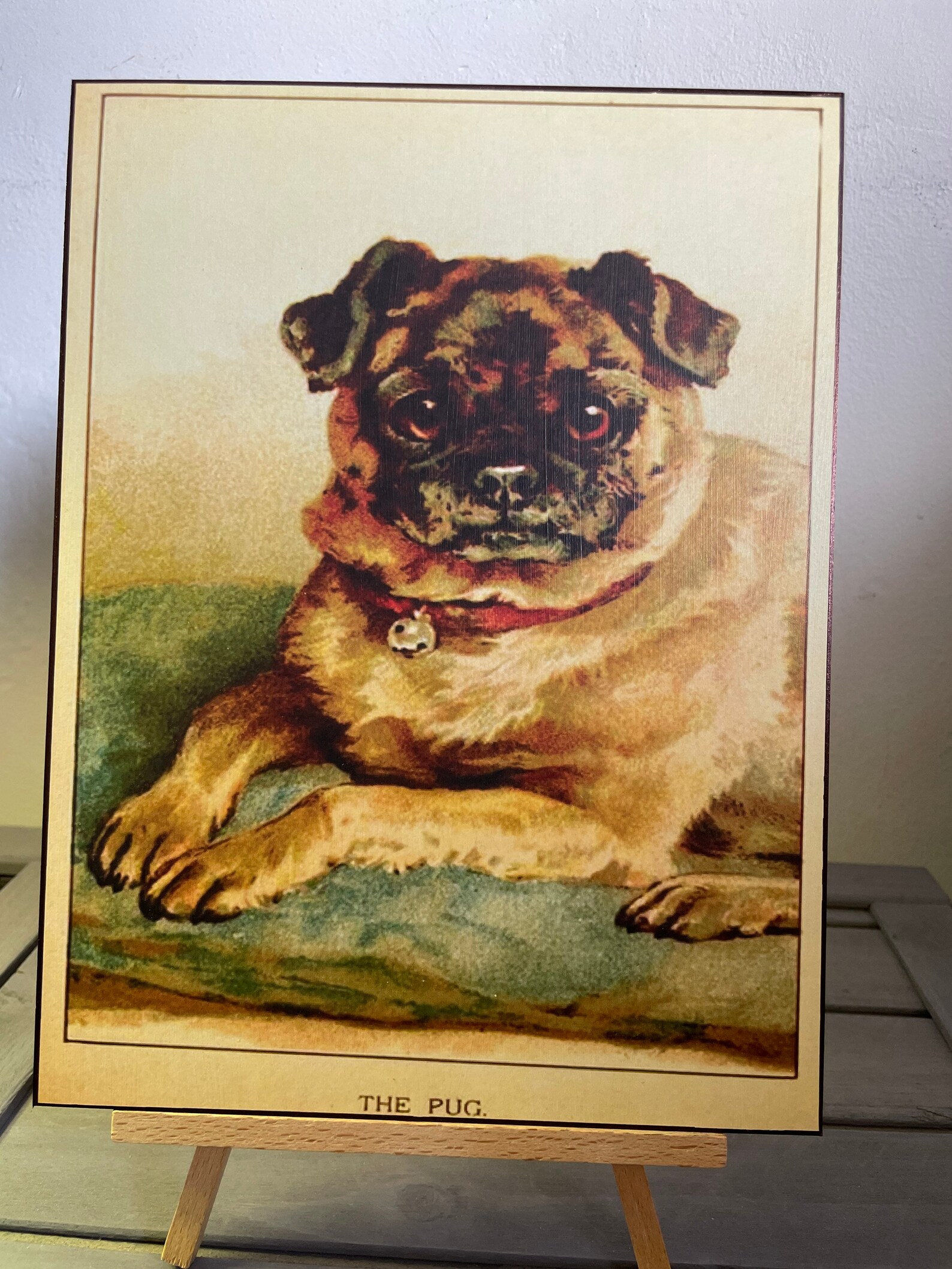 Vintage the Pug Print Decoupaged on Wood | Etsy