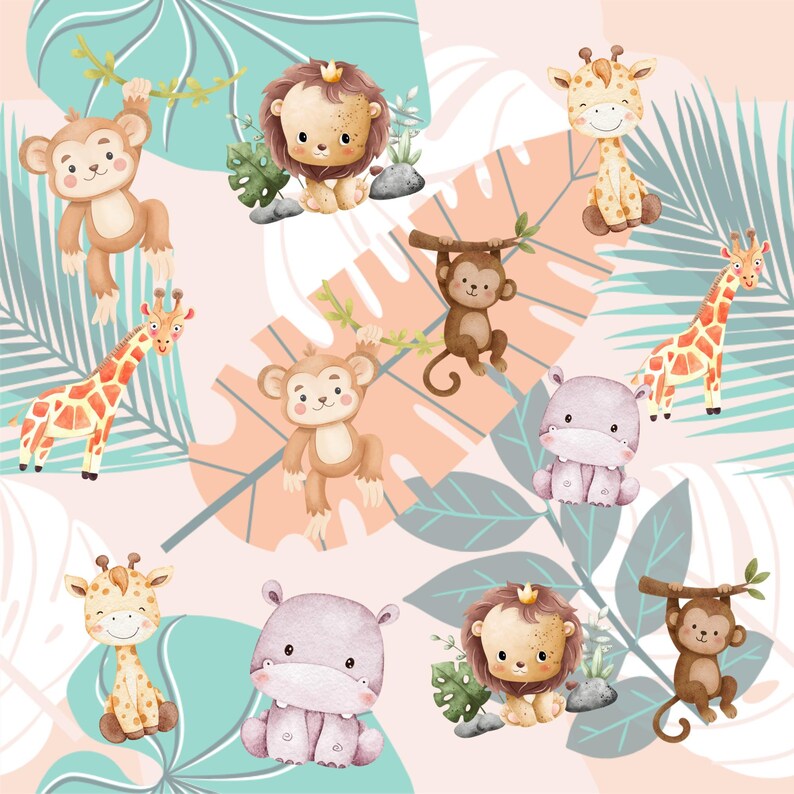 Wild Animals Digital Template - Etsy