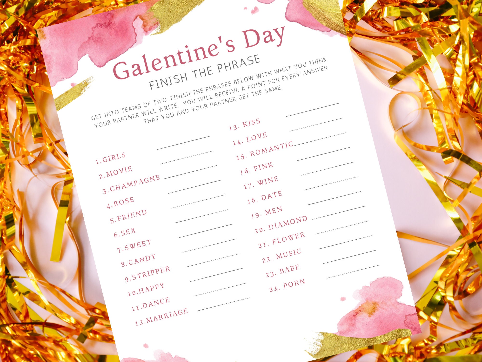 Galentine's Day Party Game Bundle, Printable, Girl's Night or ...