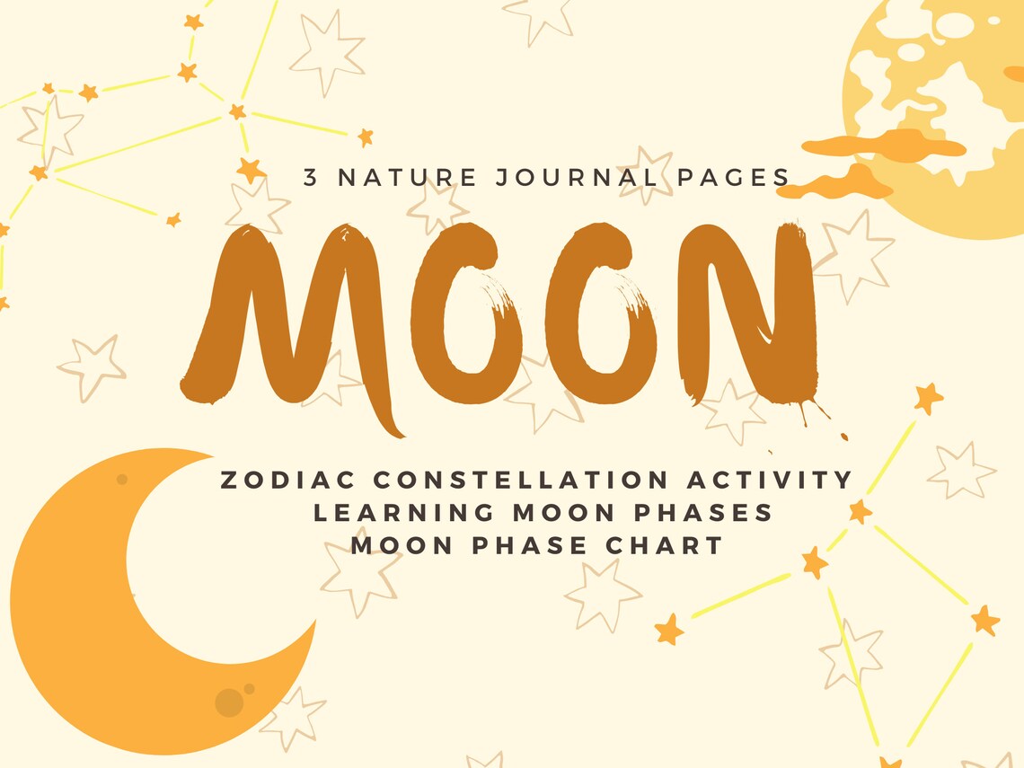 Moon Phase Zodiac Nature Journal Pages, Moon Phase Chart, Moon Phase ...