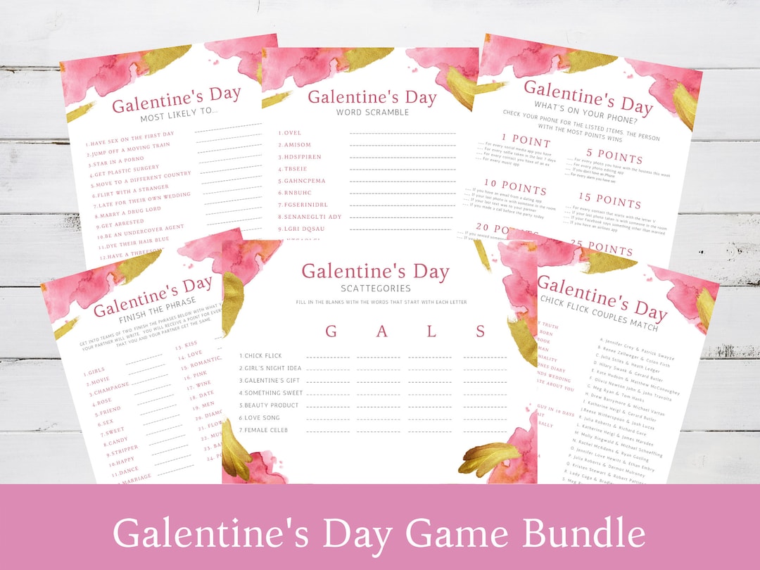 Galentine's Day Party Game Bundle, Printable, Girl's Night or ...
