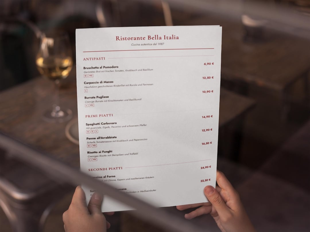 Restaurant Menu Configurator | 4 Design Styles | A4 A5 DL | Bilingual ...