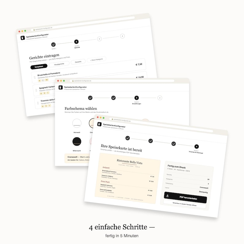 Restaurant Menu Configurator | 4 Design Styles | A4 A5 DL | Bilingual ...