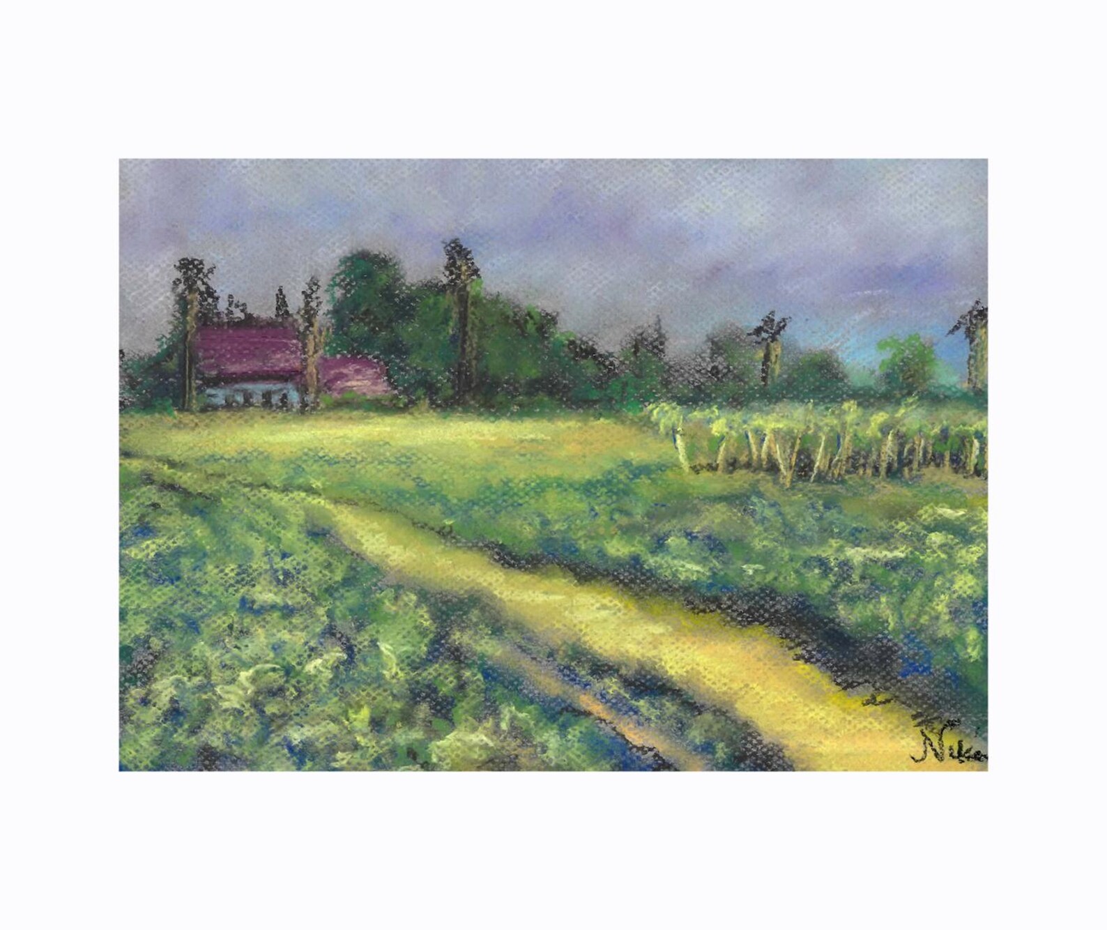 Original Impressionism Farm Field Scene California Landscape Painting ...