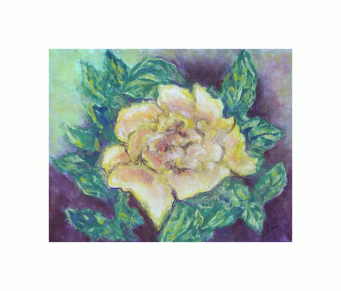 Original Pastel Vintage Rose Floral Paper Art by Niki Hilsabeck - Etsy