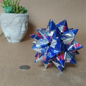 Recycled RED BULL Aluminum Origami // Upcycled Can Art // 60 Unit ...