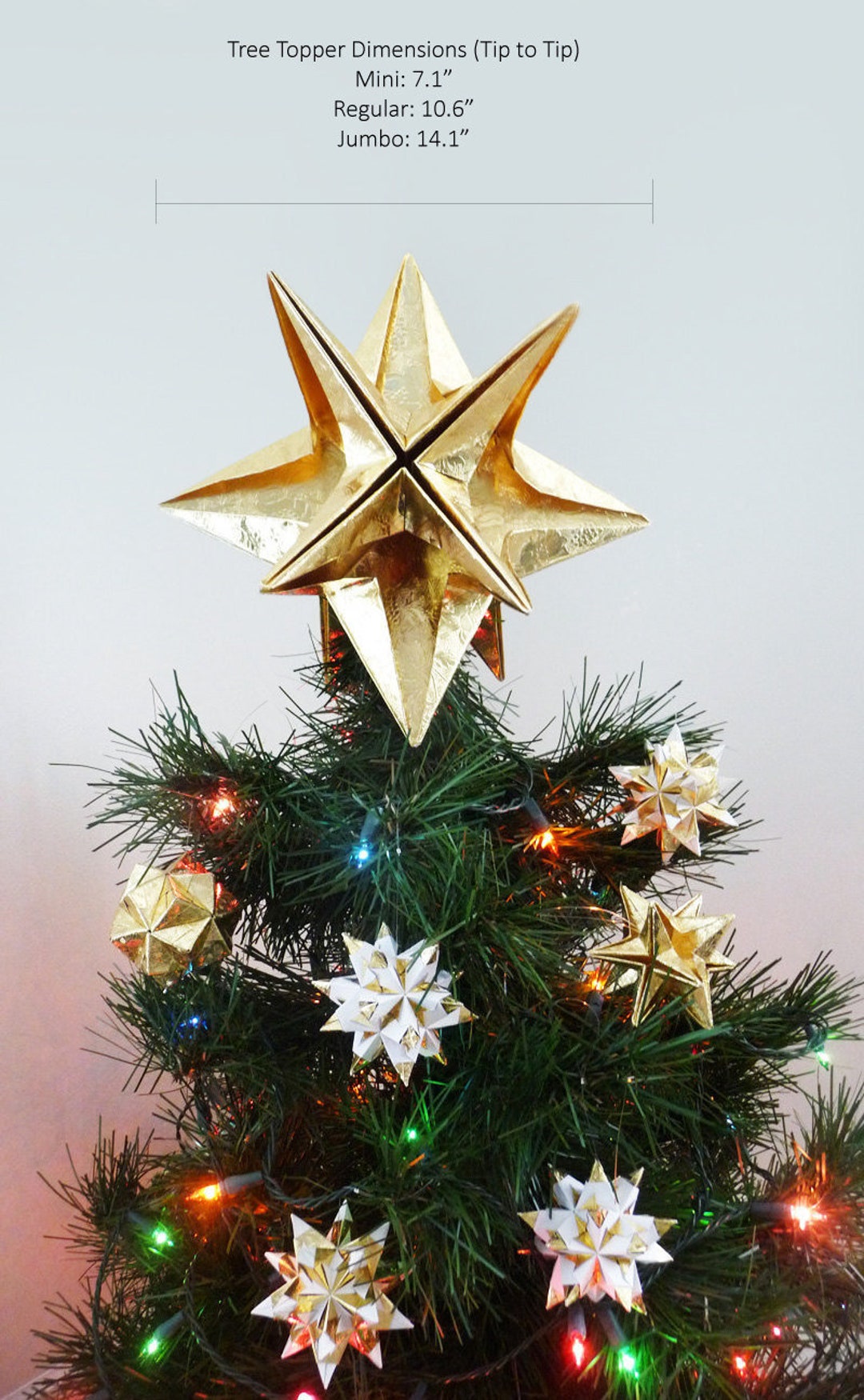 PAPYRUS Origami Christmas Tree Topper - Gold Star, Classic, Xmas ...