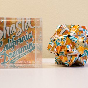 SHASTA Can Art Origami Ornament // Upcycled Recycled Repurposed ...