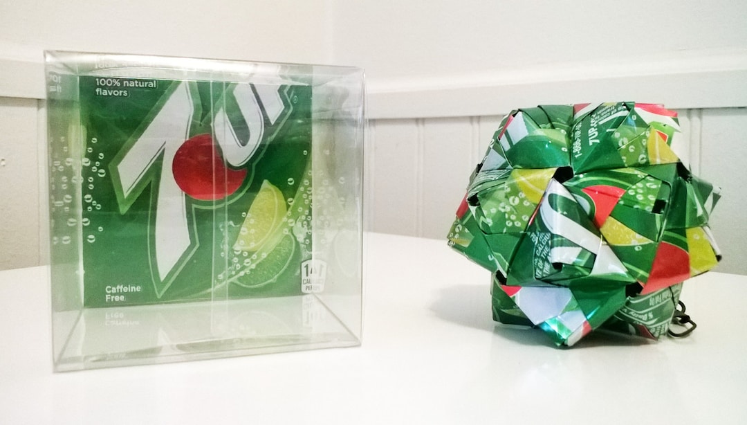7UP Can Art Origami Ornament // Upcycled Recycled Repurposed // Heavy ...