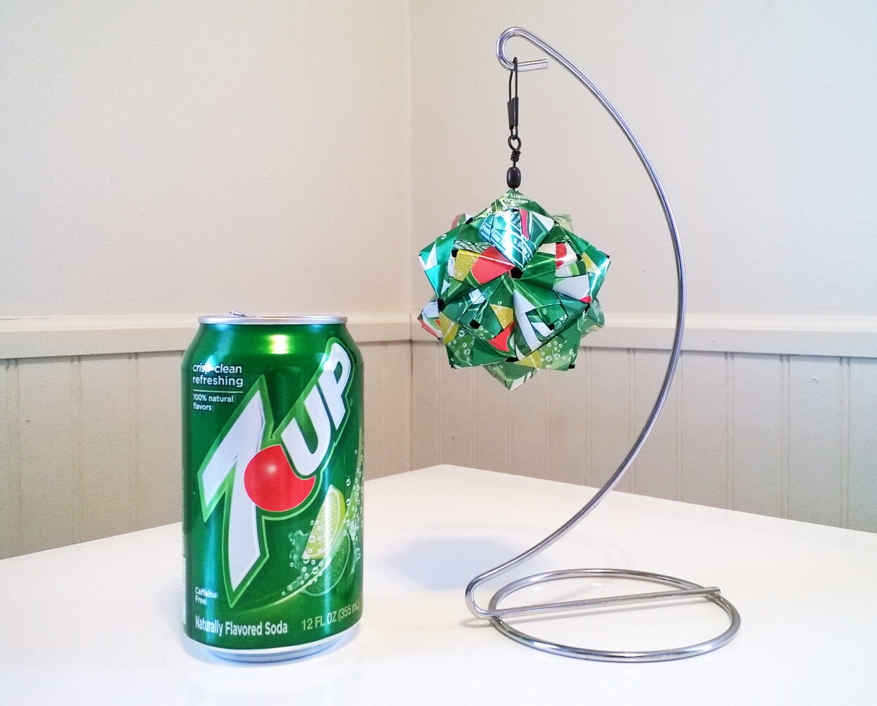 7UP Can Art Origami Ornament // Upcycled Recycled Repurposed | Etsy