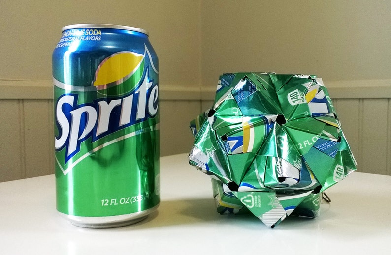 SPRITE Can Art Origami Ornament // 4 Inches // Upcycled - Etsy