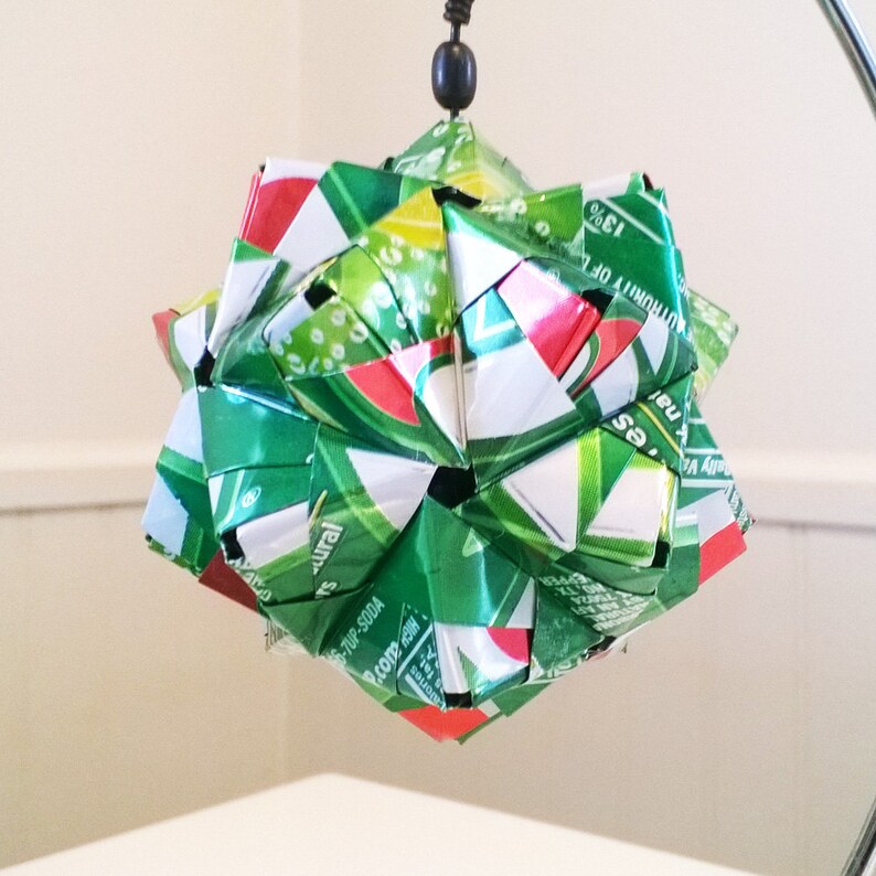 7UP Can Art Origami Ornament // Upcycled Recycled Repurposed | Etsy