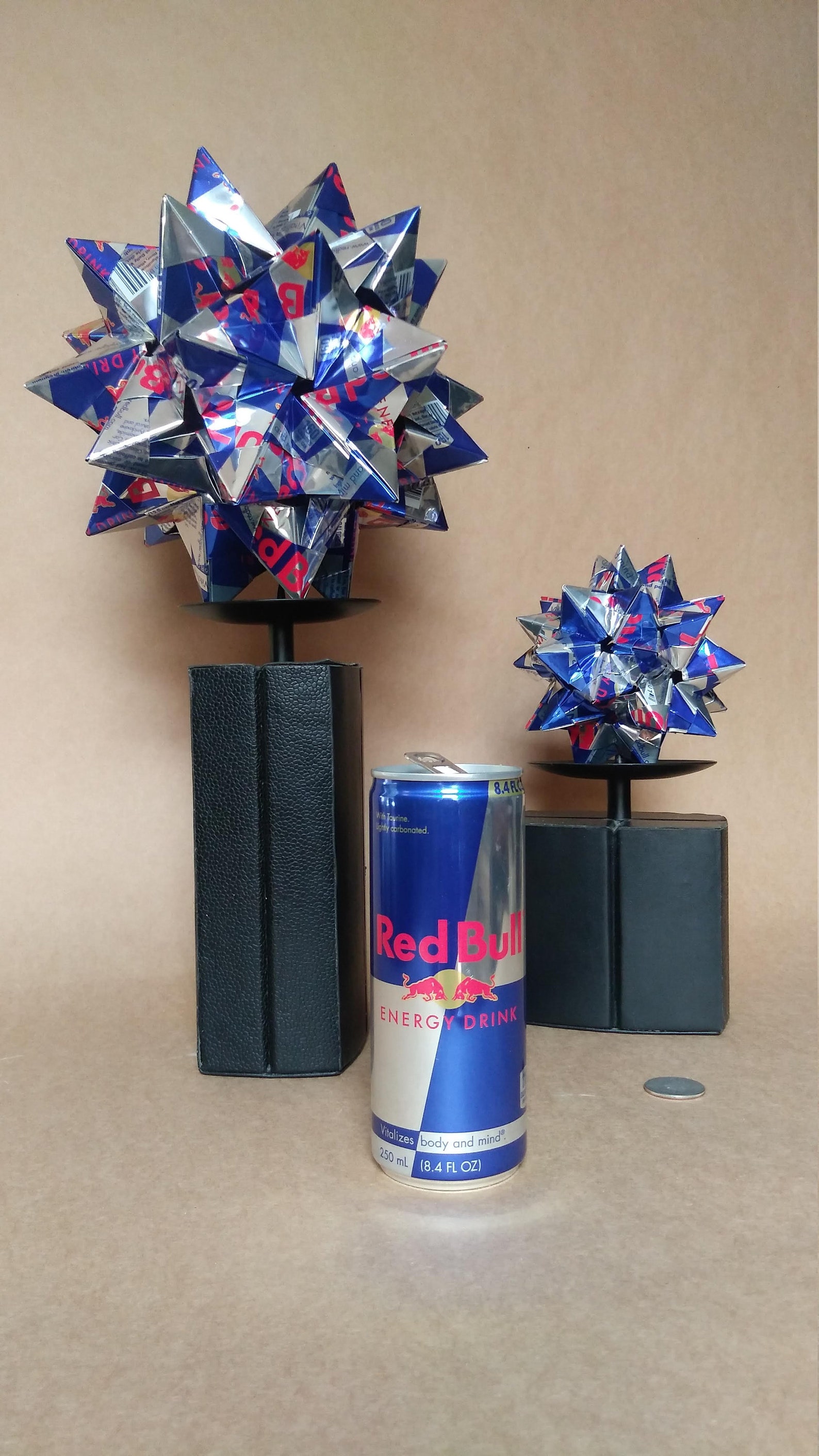 Recycled RED BULL Aluminum Origami // Upcycled Can Art // 60 - Etsy
