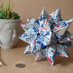 Recycled PBR Can Origami // 60 Unit Sonobe Kusudama // Upcycled ...