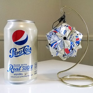 Real Sugar VANILLA PEPSI Can Art Origami Ornament // Upcycled Recycled ...