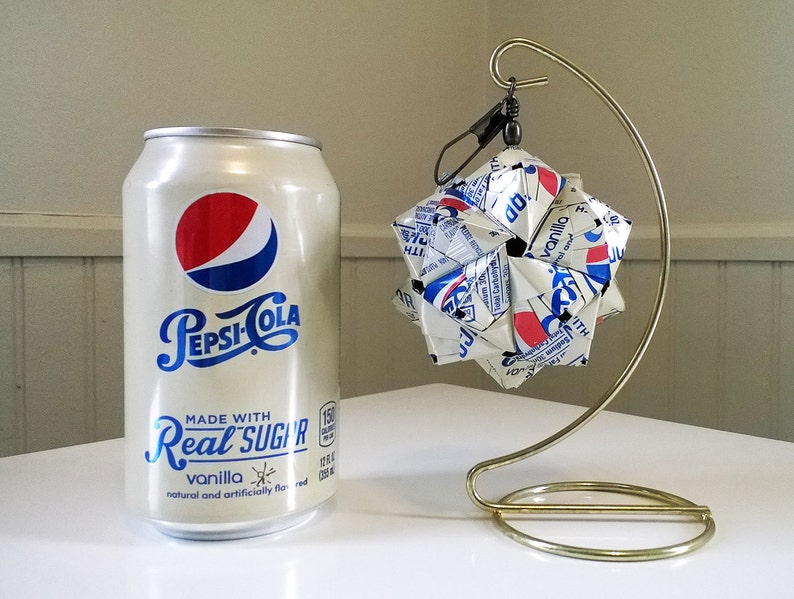 Real Sugar VANILLA PEPSI Can Art Origami Ornament // Upcycled - Etsy