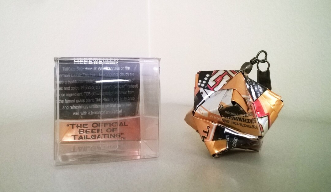 TAILGATE BEER HEFEWEIZEN Can Art Origami Ornament // Upcycled Recycled ...