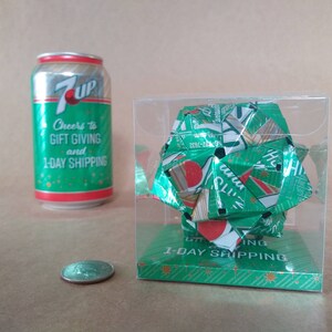 Recycled 7UP Can Origami // Limited Edition // Luxury Eco Ornament ...