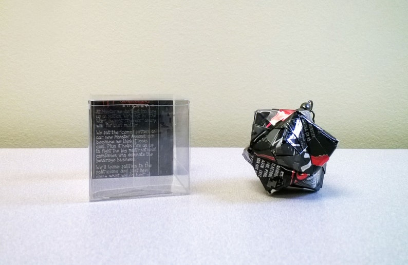 MONSTER ASSAULT Can Art Origami Ornament // Upcycled Recycled - Etsy