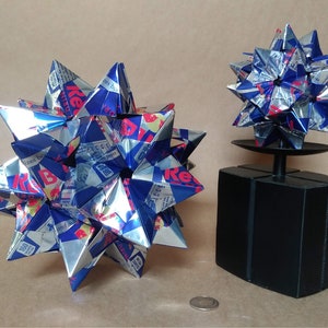 Recycled RED BULL Aluminum Origami // Upcycled Can Art // 60 Unit ...