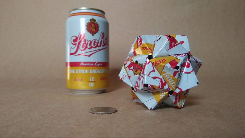 Recycled STROH'S Beer Can Origami // Upcycled Recycled | Etsy
