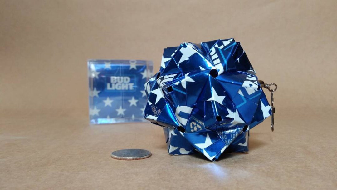Limited Edition BUD LIGHT Star Can Origami // Upcycled Recycled ...