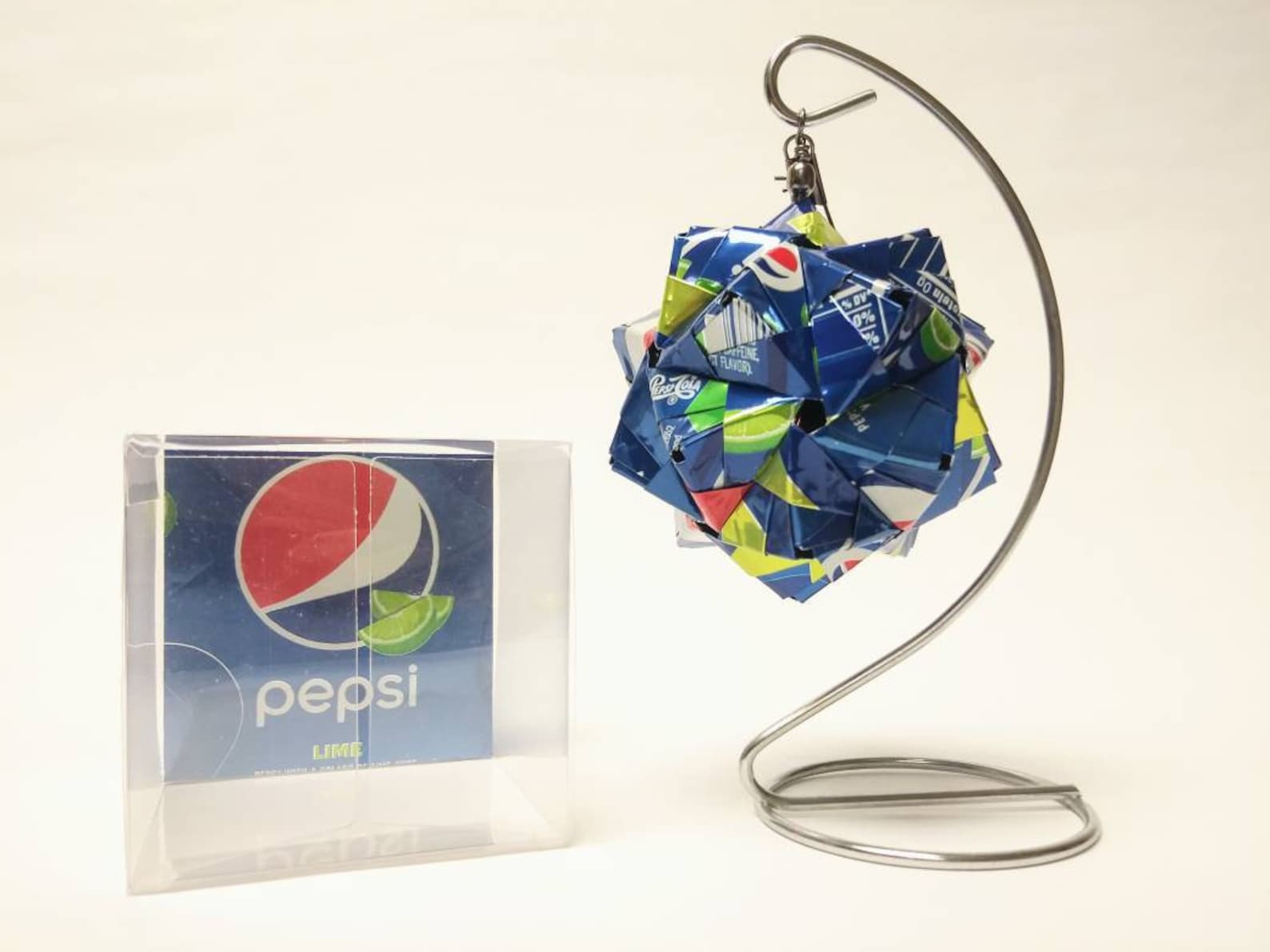 PEPSI LIME Can Art Origami Ornament // Upcycled Recycled | Etsy