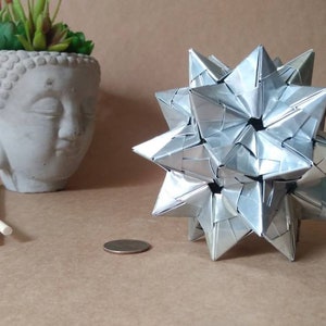 Recycled RED BULL Aluminum Origami // Upcycled Can Art // 60 Unit ...