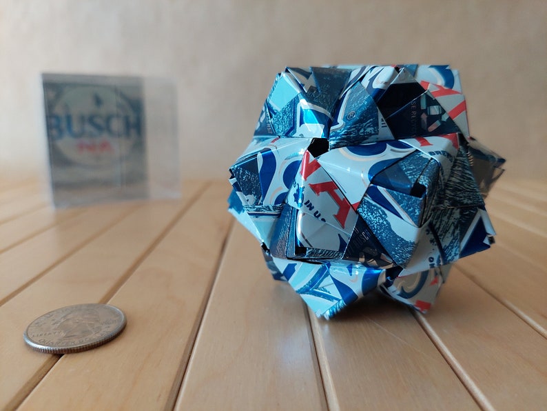 Can Art Origami Hand-folded From Recycled BUSCH N.A. Cans // - Etsy
